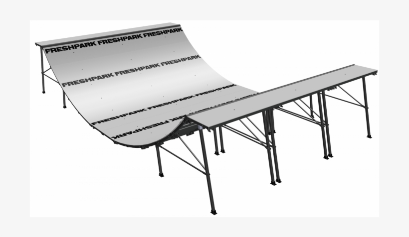 Freshpark 12ft Halfpipe Mini Ramp - Freshpark Ramps - Free Transparent ...