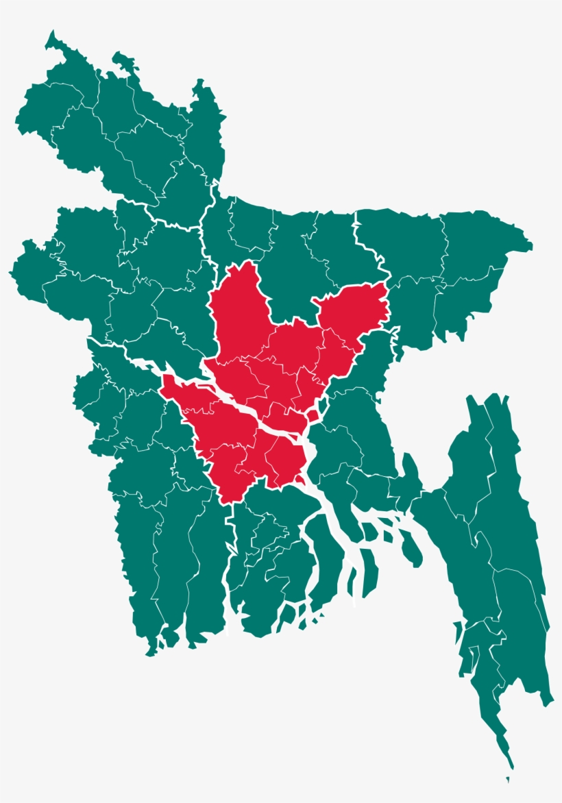 বাংলাদেশে ঢাকা বিভাগ - Simple Map Of Bangladesh - Free Transparent PNG ...