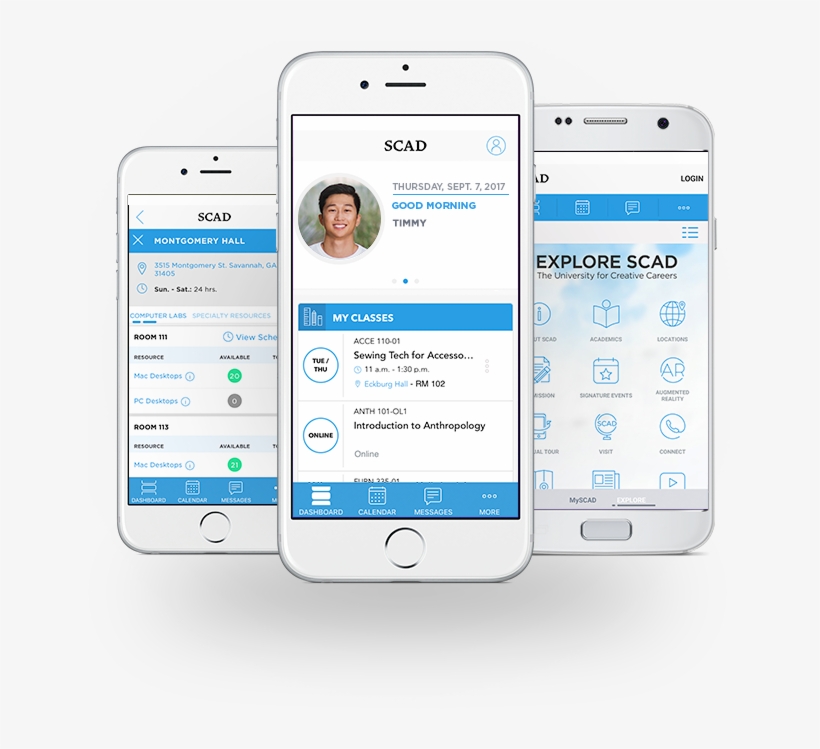Mobile Devices Showing The Scad App - Iphone - Free Transparent PNG ...
