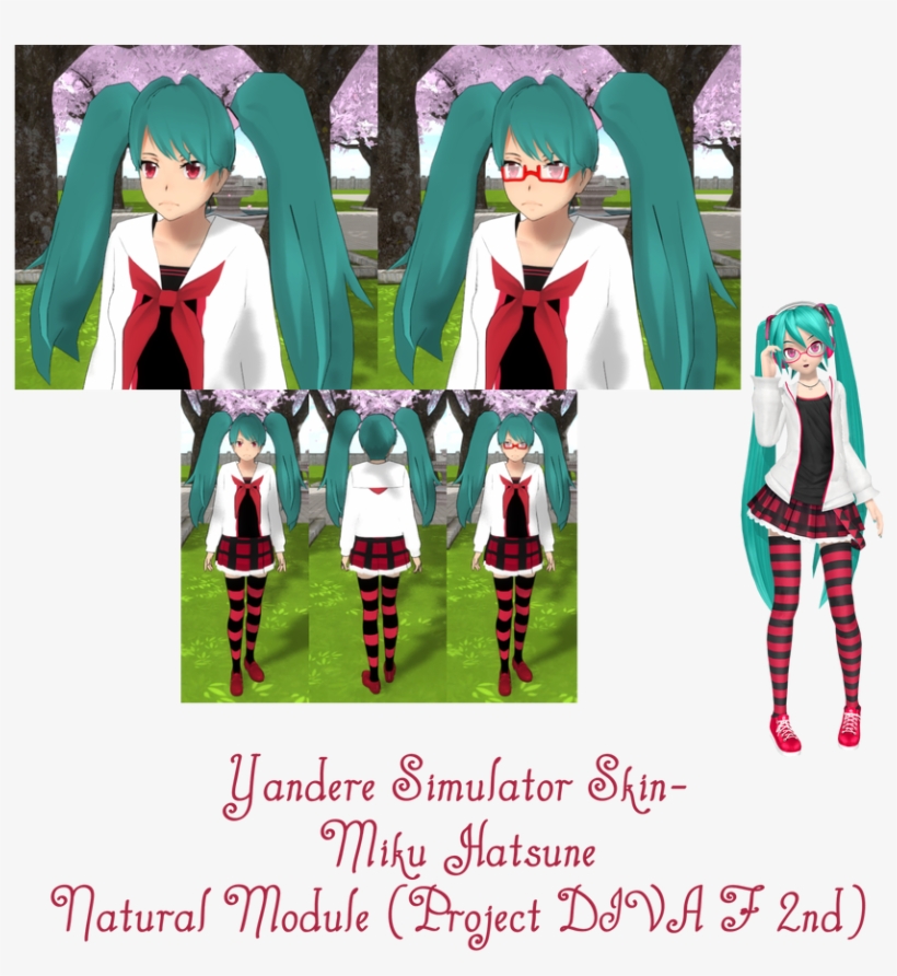 Yandere Simulator Natural Module Miku Skin Png Yandere - Yandere ...