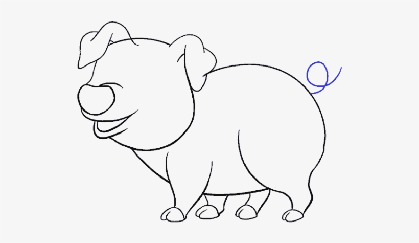 Drawn Pig Face - Line Art - Free Transparent PNG Download - PNGkey