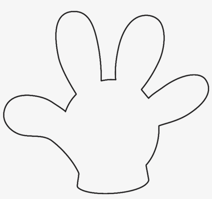 Free Png Download Mickey Mouse Hand Trace Png Images - Line Art - Free ...