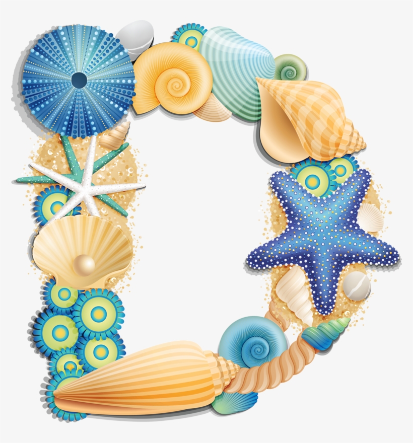 Seashell Alphabet, Blue By Яндекс - Shells Letter Clipart - Free ...