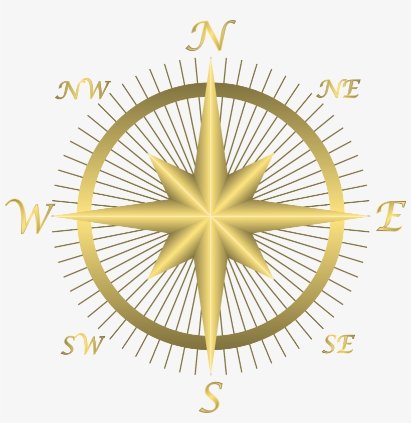 Map & Directions - Gold Compass Rose Png - Free Transparent PNG ...