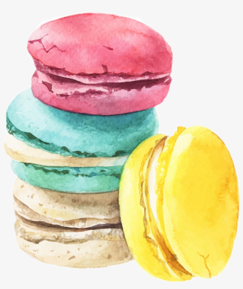 Macaroon Sticker - Watercolor Painting - Free Transparent PNG Download ...