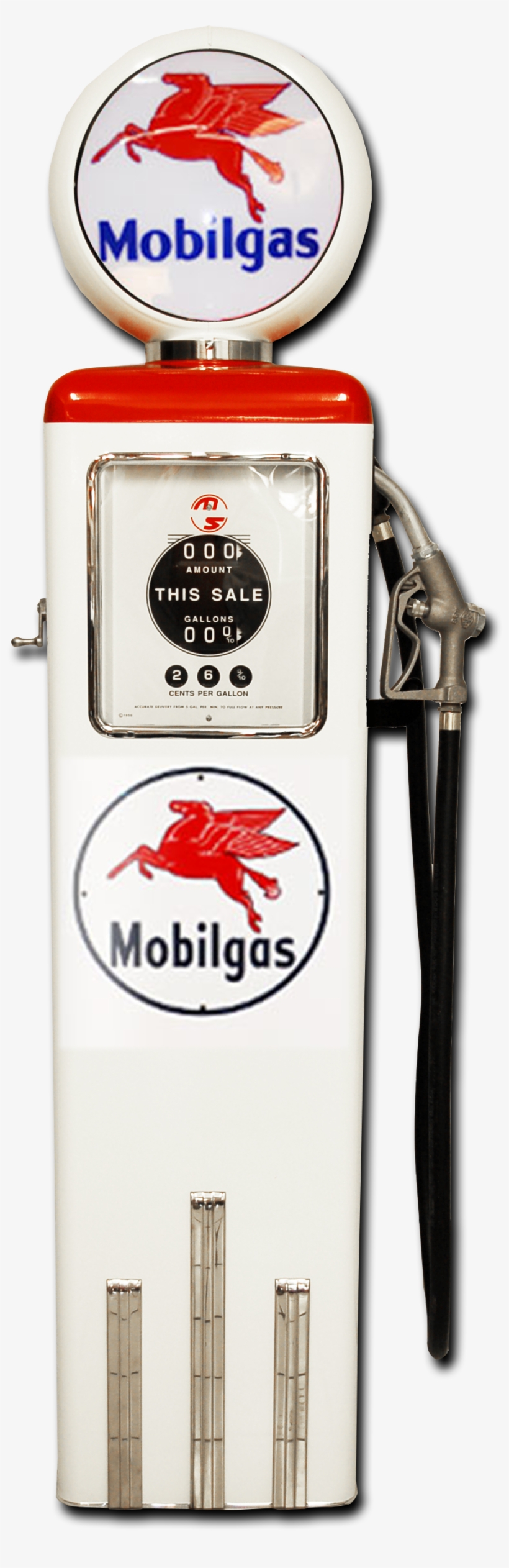 8 Ball Electric Pump Without Base - Mobilgas Pegasus Red Border Round ...