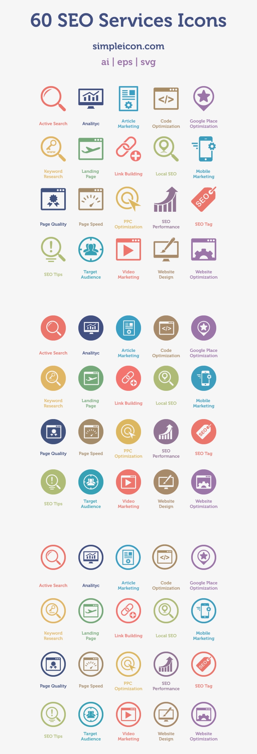 20 Best Free Seo & Online Marketing Icon Sets - Seo Icon Set - Free ...
