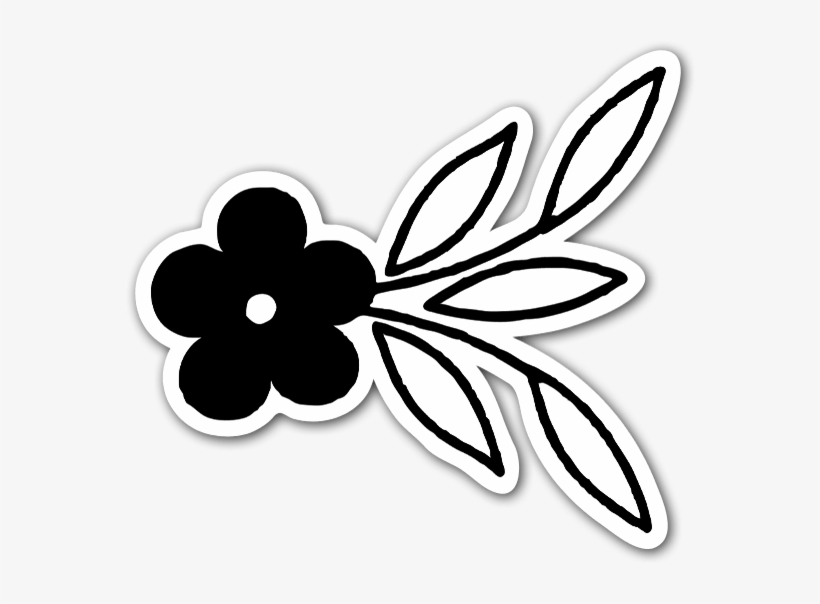 Black Flower Ornament Sticker - Free Transparent PNG Download - PNGkey