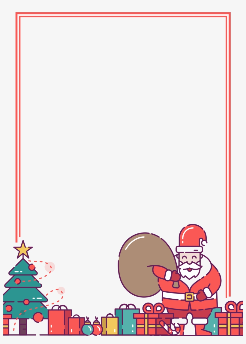 Png Svg - Border Designs With Santa - Free Transparent PNG Download ...