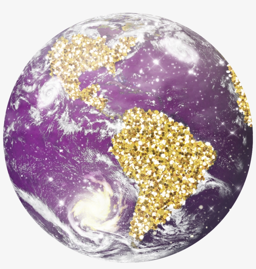Earth World Globe Planet Sparkle Glitter Gold Universe - Earth - Free ...