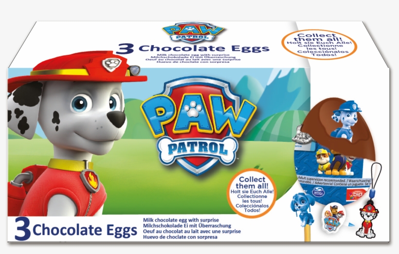 Paw Patrol Chocolate Eggs 3-pack Ds - Cartoon - Free Transparent PNG ...