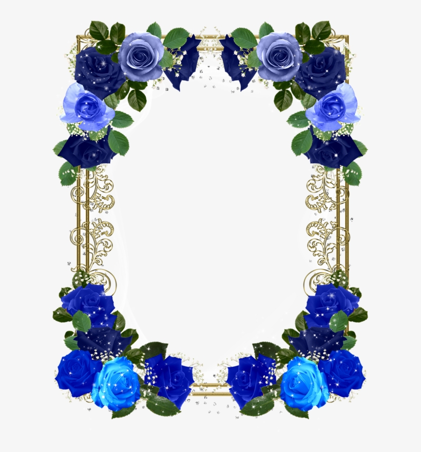 Blue Rose Border Clip Art