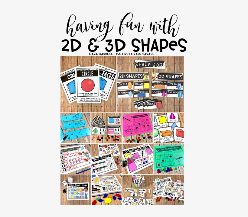 2d & 3d Plane Shapes & Solids - Poster - Free Transparent PNG Download ...