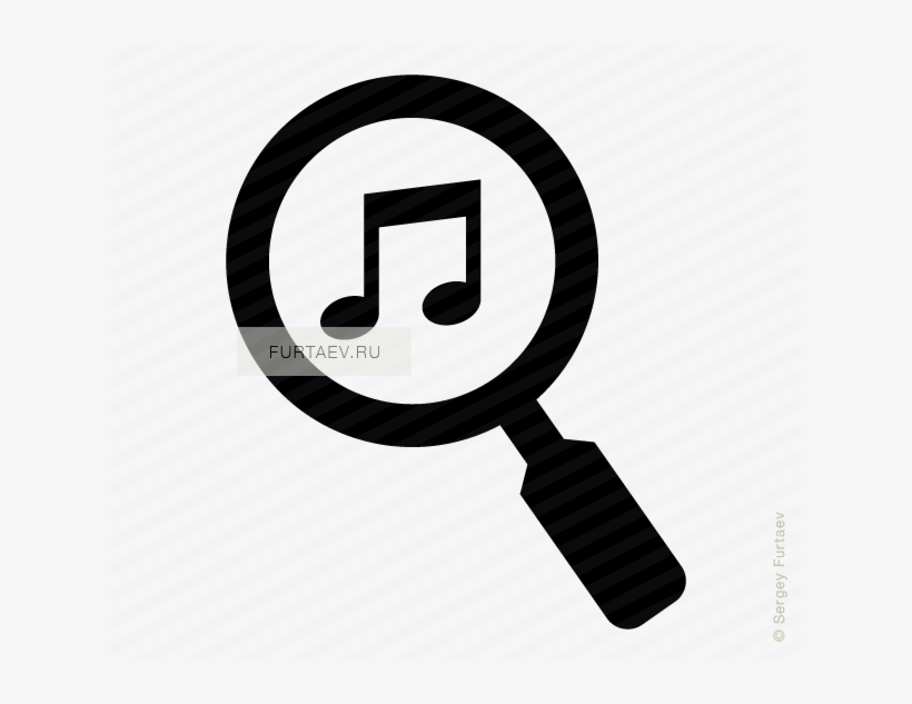 Vector Icon Of Musical Note Under Magnifying Glass - Traffic Sign ...