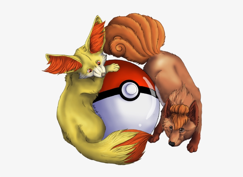 Fennekin And Vulpix Created By Aunumwolf42 A Version - Cartoon - Free ...