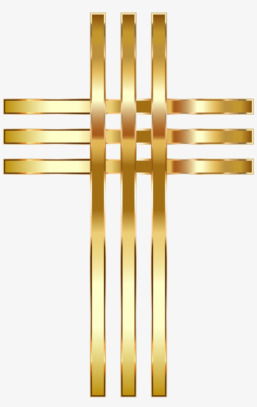 Stylized Golden Cross No Background Clip Art Transparent - Golden Cross ...