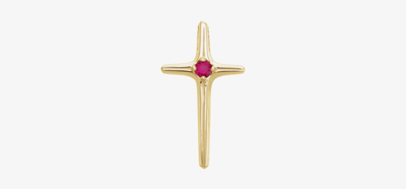 Gold Ruby Cross Pendant - Roy Rose Jewelry 14k Yellow Gold Ruby Cross ...