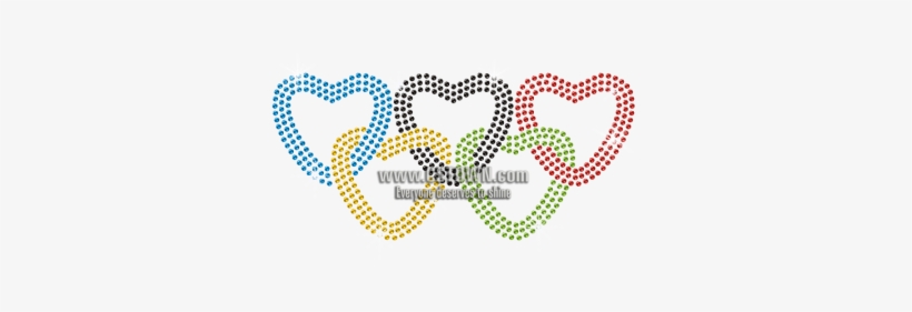 Olympic Rings In Heart Shape Hot-fix Rhinestone Transfer - Free ...
