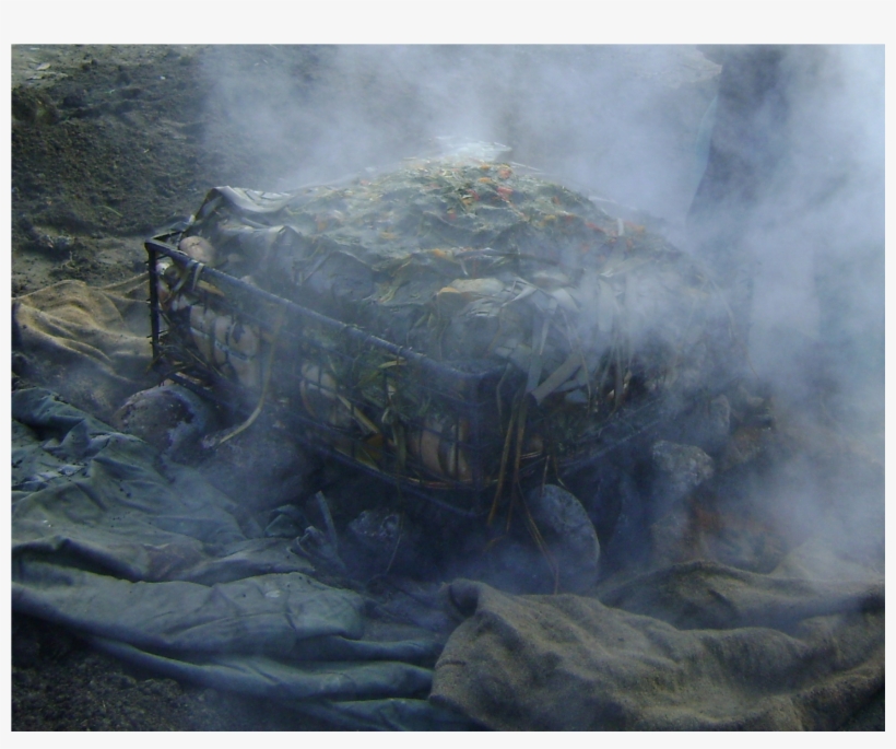 Earth Oven Cooked Food Ready To Be Taken To The Kitchen - Painting ...