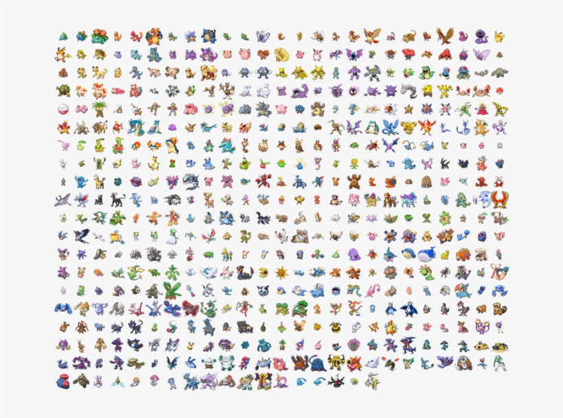 All 493 Of Them, Pokedex Order - Pokemon Gen 1 Pixel Art - Free ...