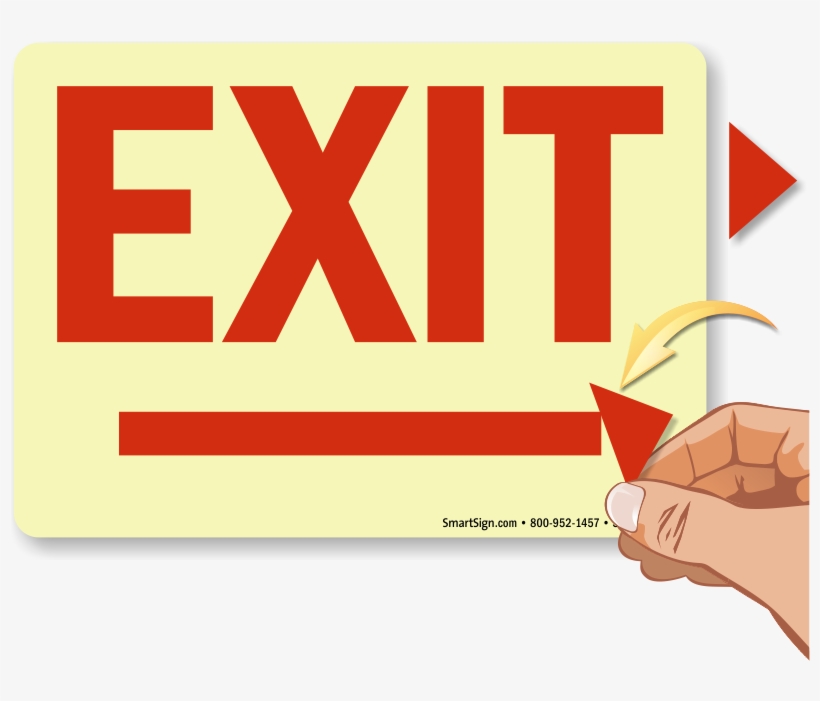 Directional Exit Signs With Arrows - Free Transparent PNG Download - PNGkey