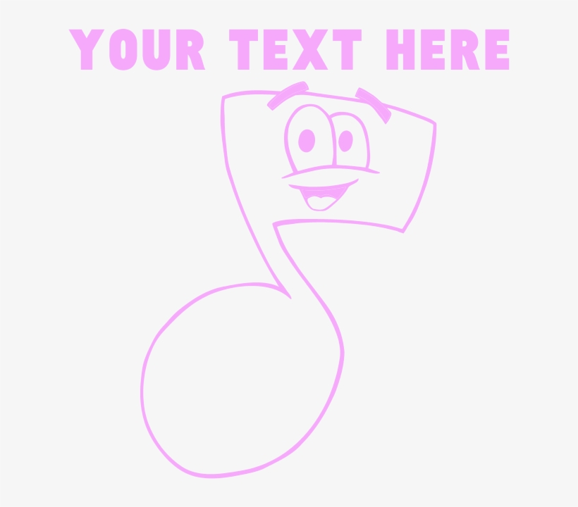 Custom Pink Cartoon Eighth Note T-shirt - Cartoon - Free Transparent ...