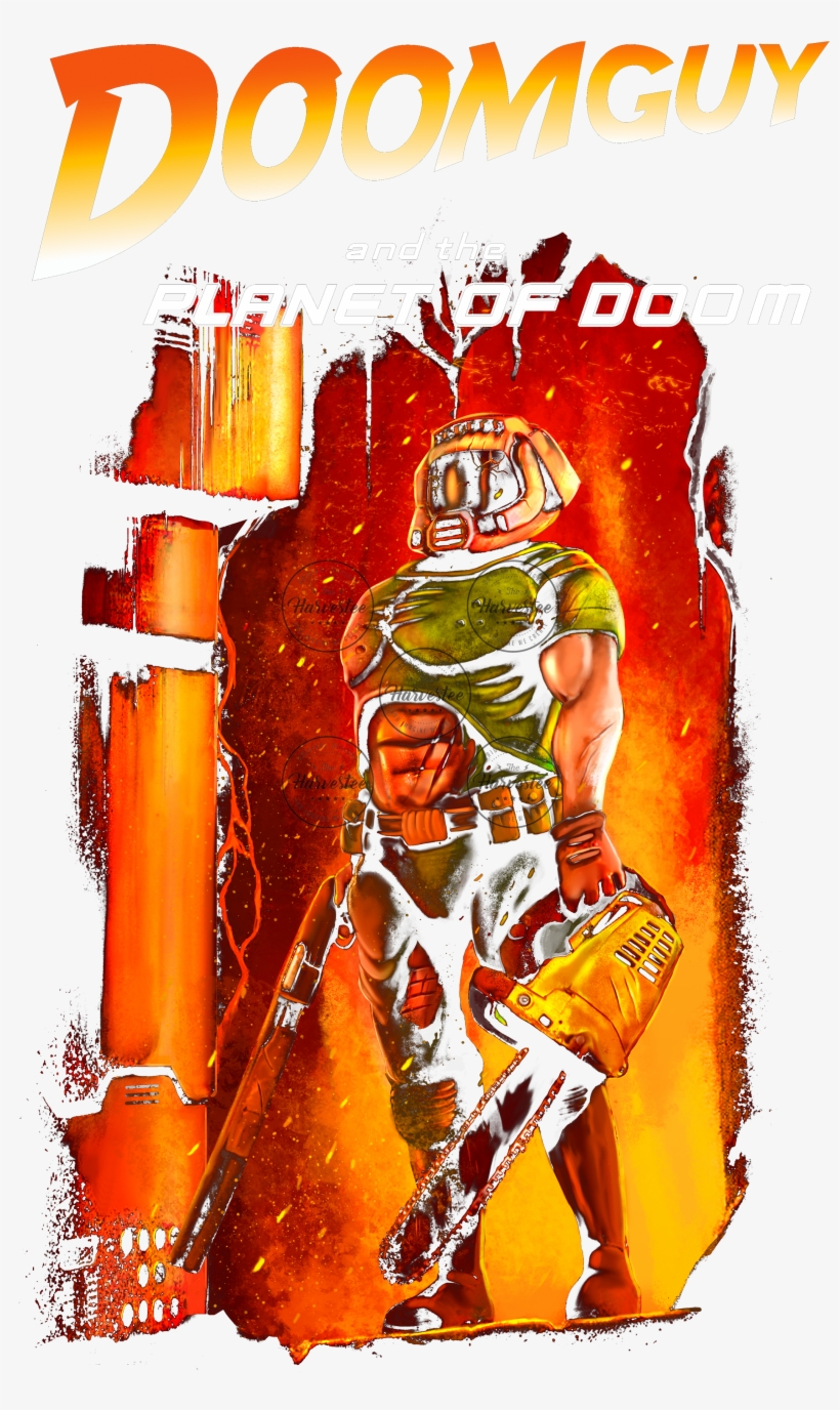 Doomguy In The Planet Of Doom - Poster - Free Transparent PNG Download ...