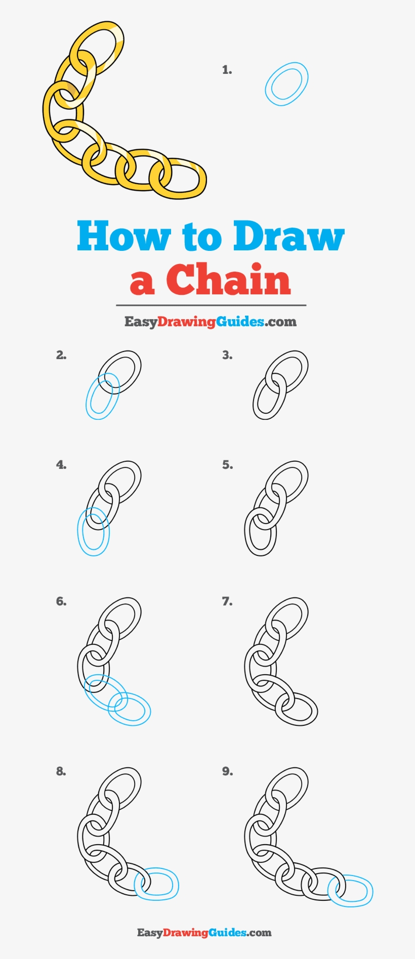 How To Draw Chain - Line Art - Free Transparent PNG Download - PNGkey