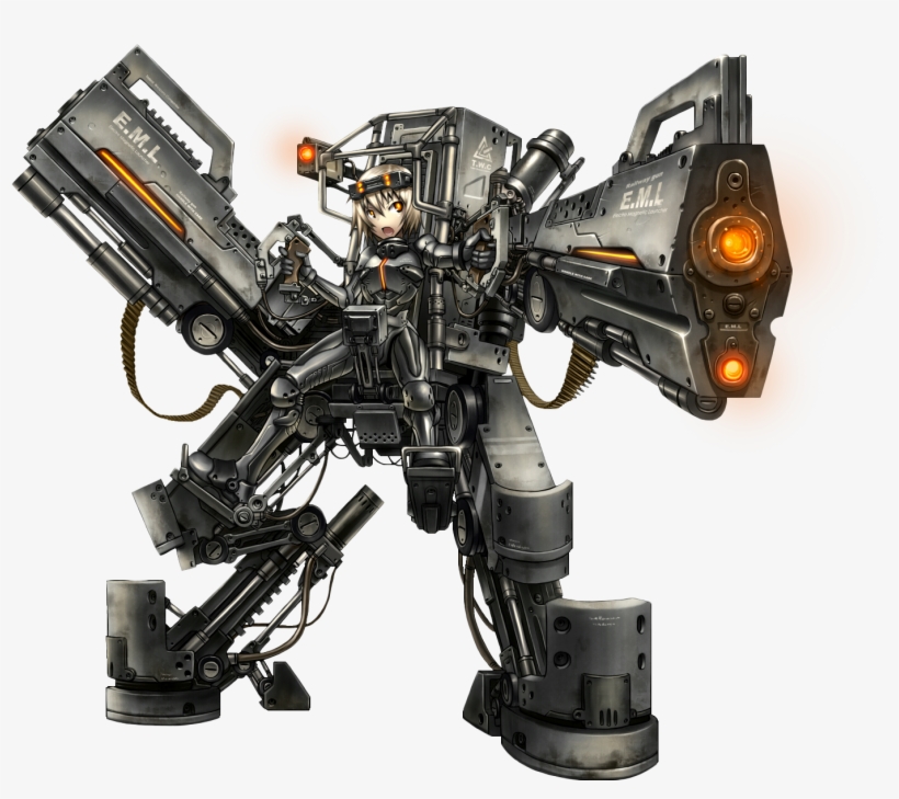 Black Background Anime Anime Girls Futuristic Mech - Robot In Anime ...