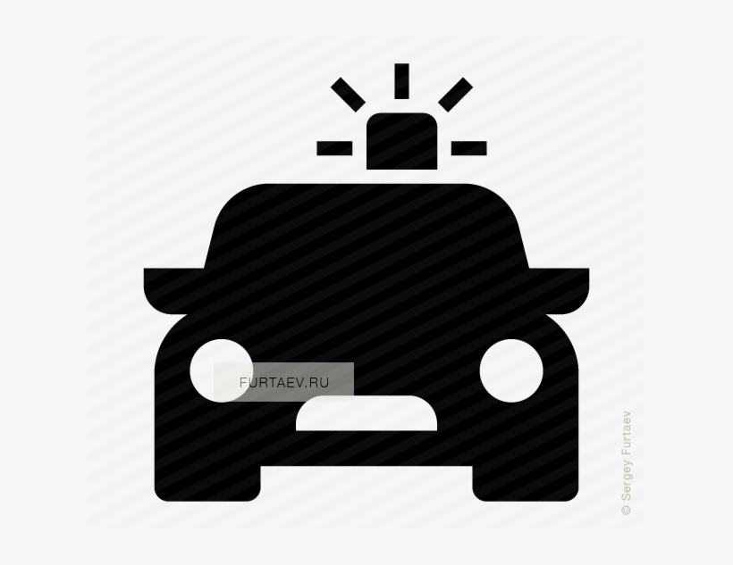 Vector Icon Of Police Car - Illustration - Free Transparent PNG ...
