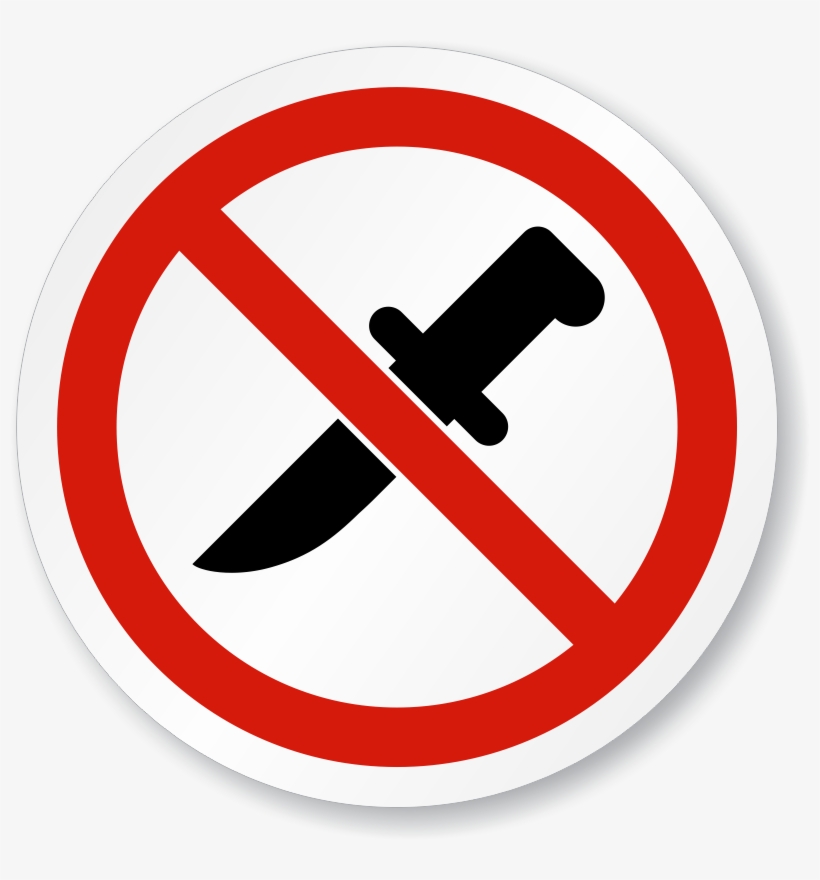 No Knife Iso Prohibition Sign - No Parking Signs Uk - Free Transparent ...