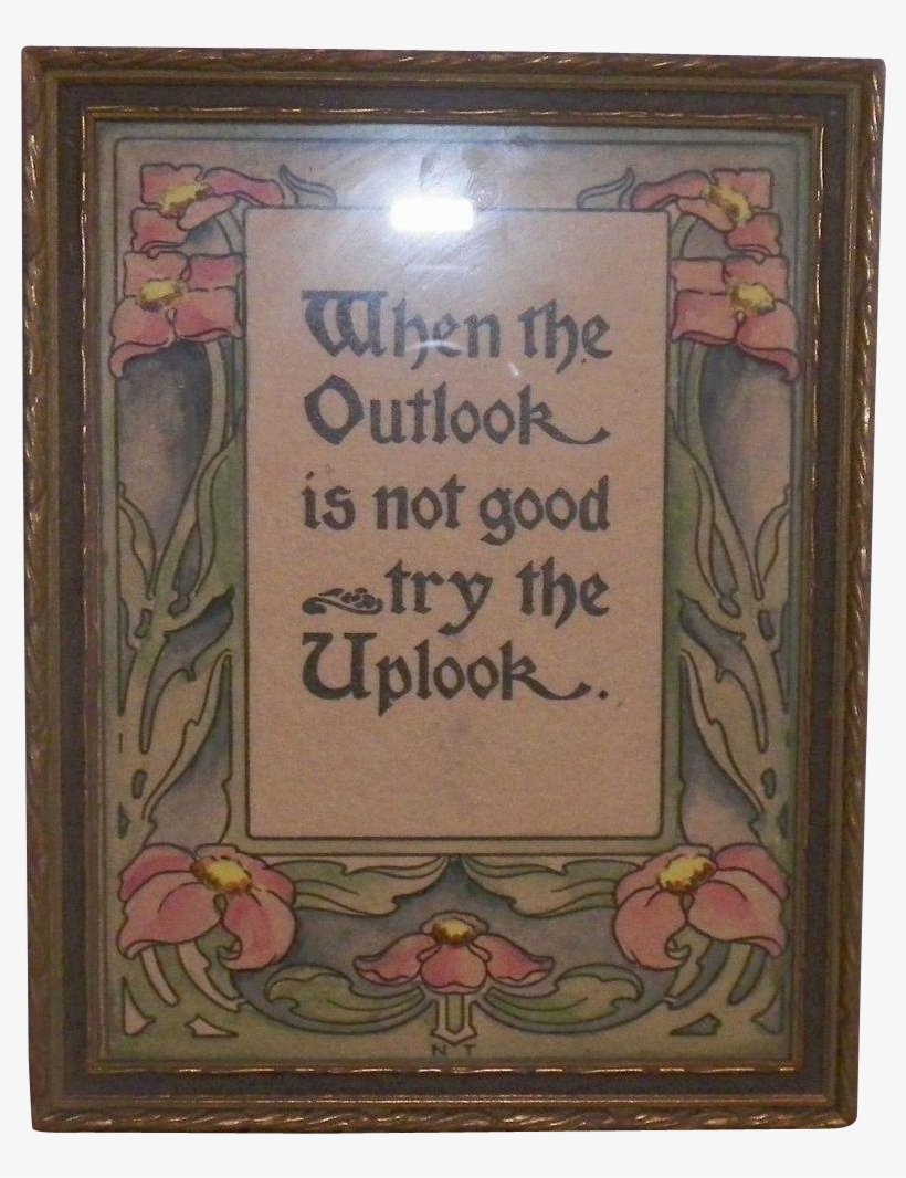 Art Nouveau Original Watercolor Motto Signed - Picture Frame - Free ...