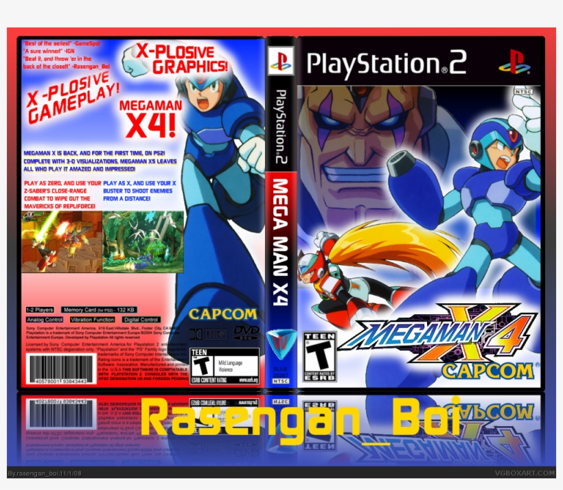 Mega Man X4 Box Cover - Mega Man X4 - Free Transparent PNG Download ...