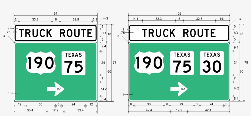Large Advanced Truck Route Sign Assembly Sign Details - Seat Belt Sign ...