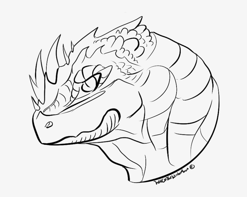 Free Dragon Head Base - Line Art - Free Transparent PNG Download - PNGkey