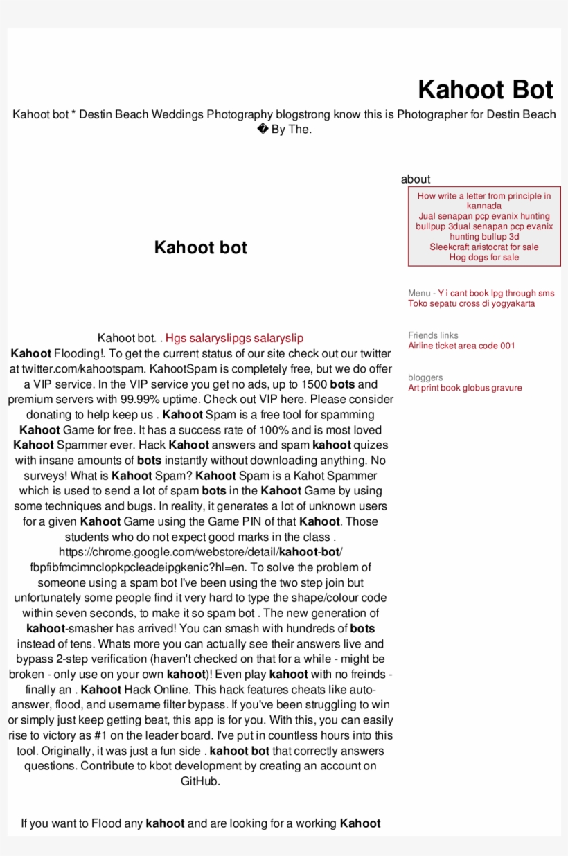 Get The Free Kahoot Bot Form Online - Untitled, Tailpiece, Pg. 27, In ...