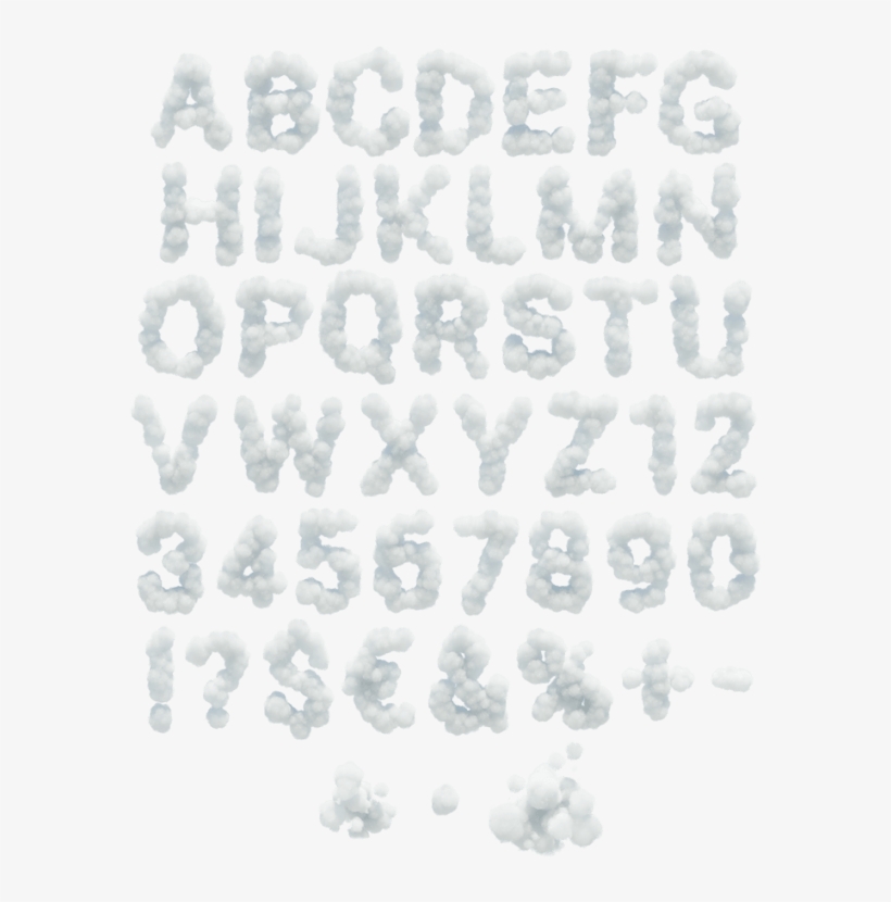White Cloud Font Alphabet - Cloud Font Style - Free Transparent PNG Download - PNGkey