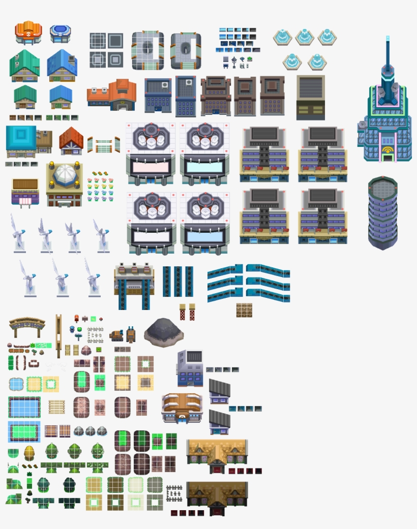 City-buildings ] - Pokemon Tilesets - Free Transparent PNG Download ...