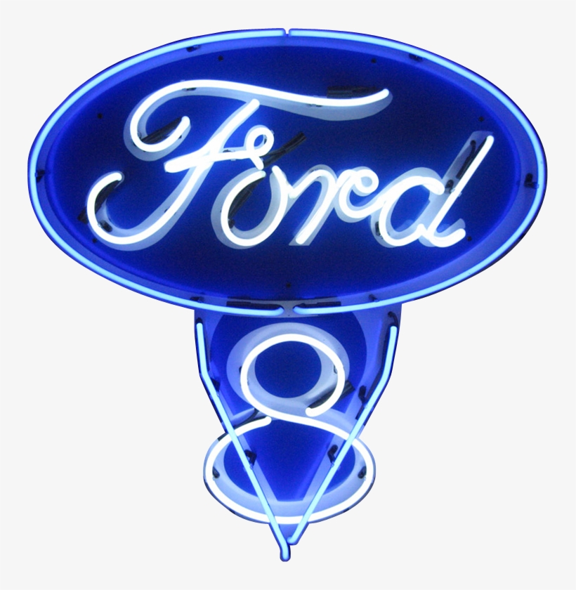 Ford V8 Neon Sign - Ford Neon Sign Png - Free Transparent PNG Download ...