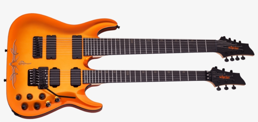 Sunset Classic Double Neck Low Rider Orange - Schecter A 7 Fr S - Free ...
