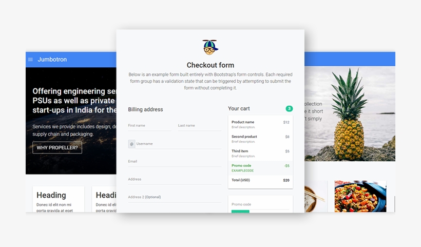 Bootstrap 4 Starter Templates - Pineapple - Free Transparent PNG ...