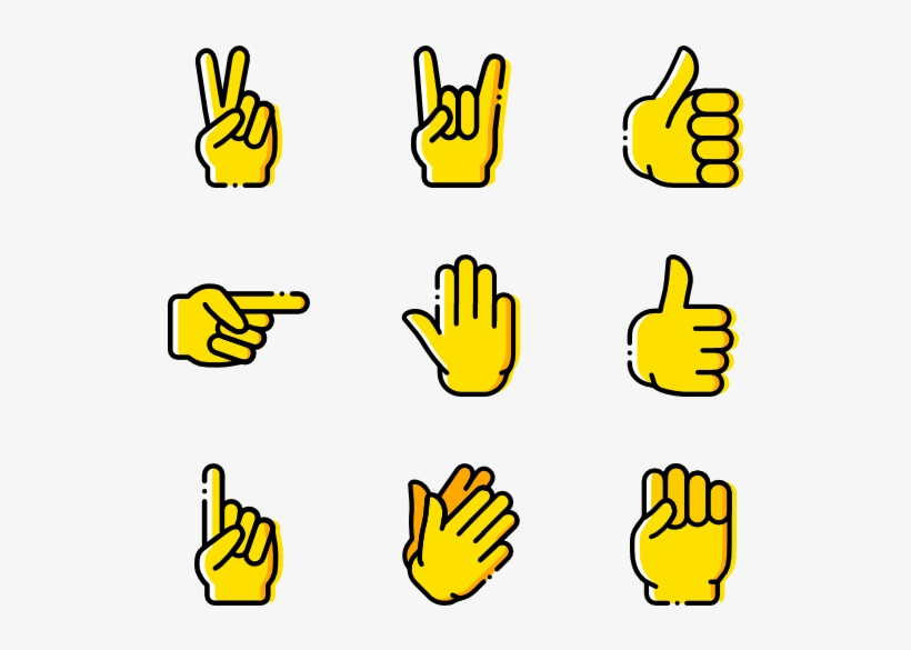 Hand & Gestures 220 Icons - Yellow Icons - Free Transparent PNG ...