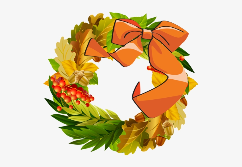 Reef Clipart Autumn - Fall Wreath Clip Art - Free Transparent PNG ...