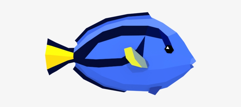 Lowpoly Colorful Reef Fished - Blue Tang - Free Transparent PNG ...