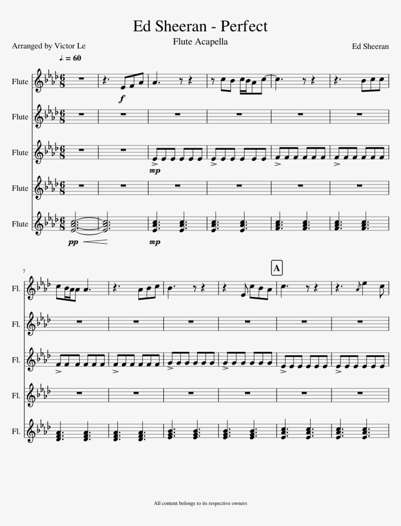 Perfect By Ed Sheeran - Flute Sheet Music Perfect Ed Sheeran - Free ...