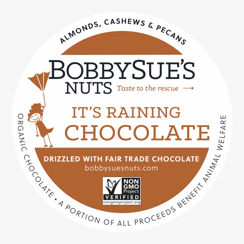Bobbysue's Nuts It's Raining Chocolate Logo - Poster - Free Transparent ...