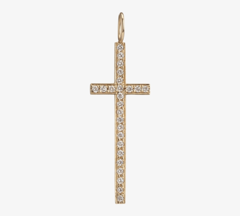Large Cross With Pave White Diamonds - Cross - Free Transparent PNG ...