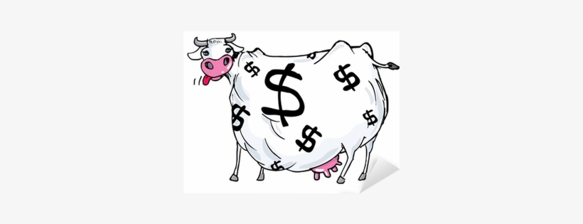 Cartoon Of A Cash Cow With Dollar Signs On Its Body - Bst In Cows ...