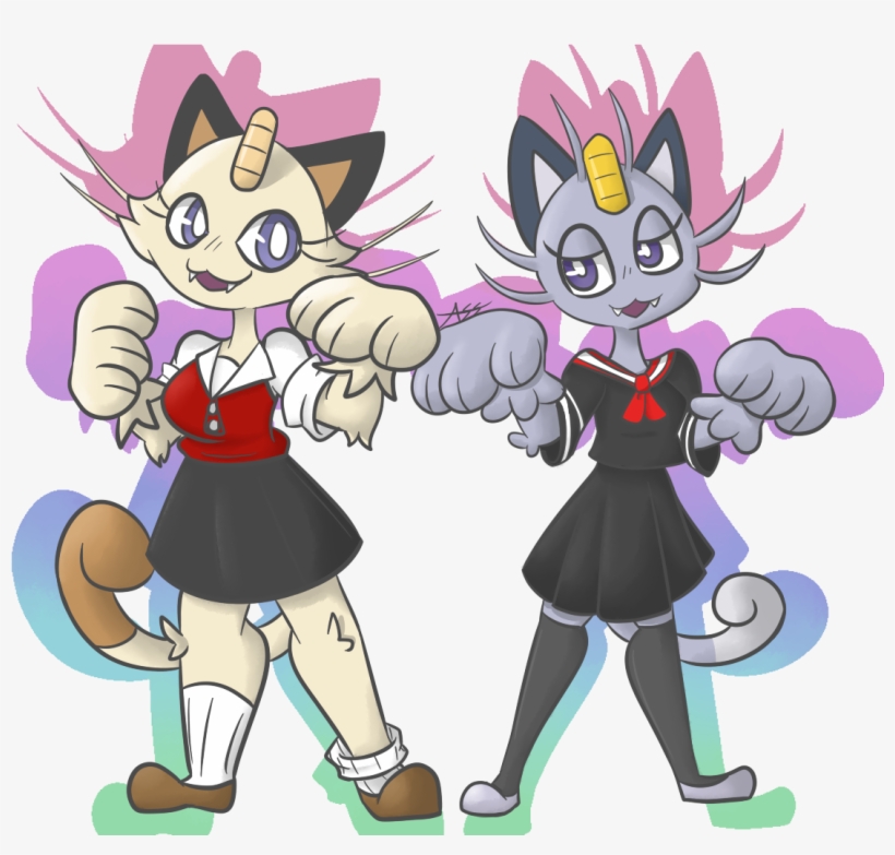 Meowth Girls - Cartoon - Free Transparent PNG Download - PNGkey