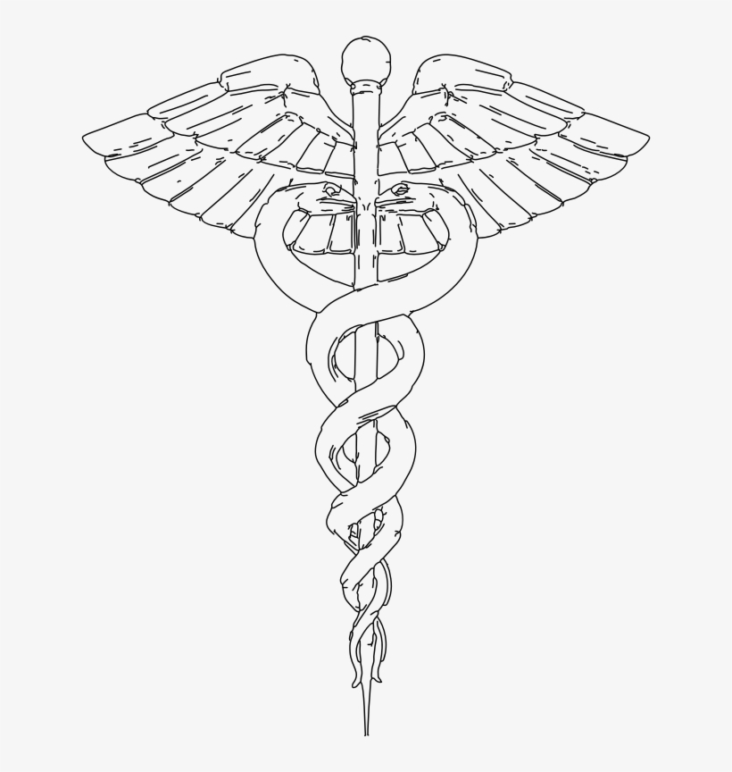 Caduceus Line Art - Sketch - Free Transparent PNG Download - PNGkey
